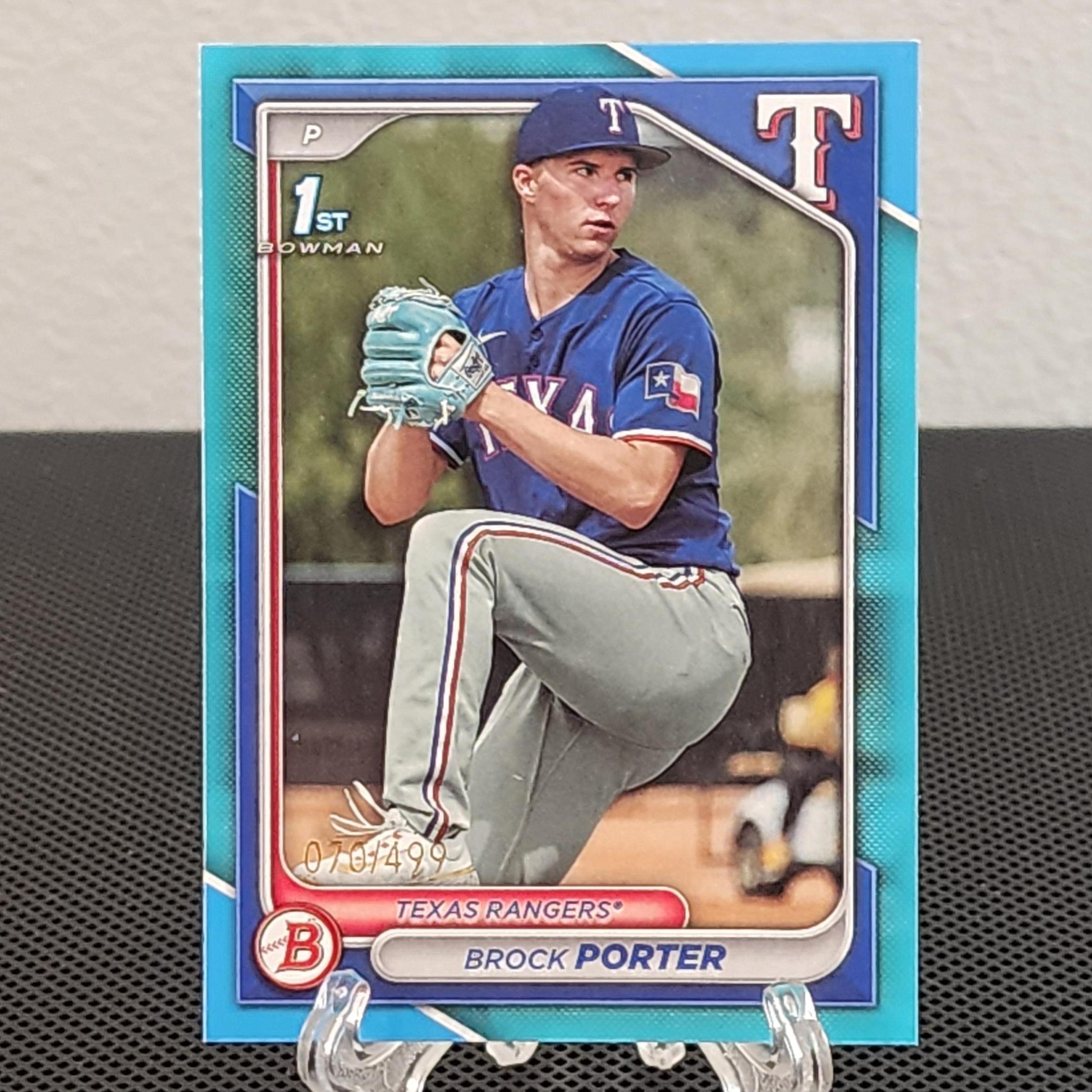 Brock Porter 2024 Bowman Sky Blue Paper 1st Bowman /499 - Rangers