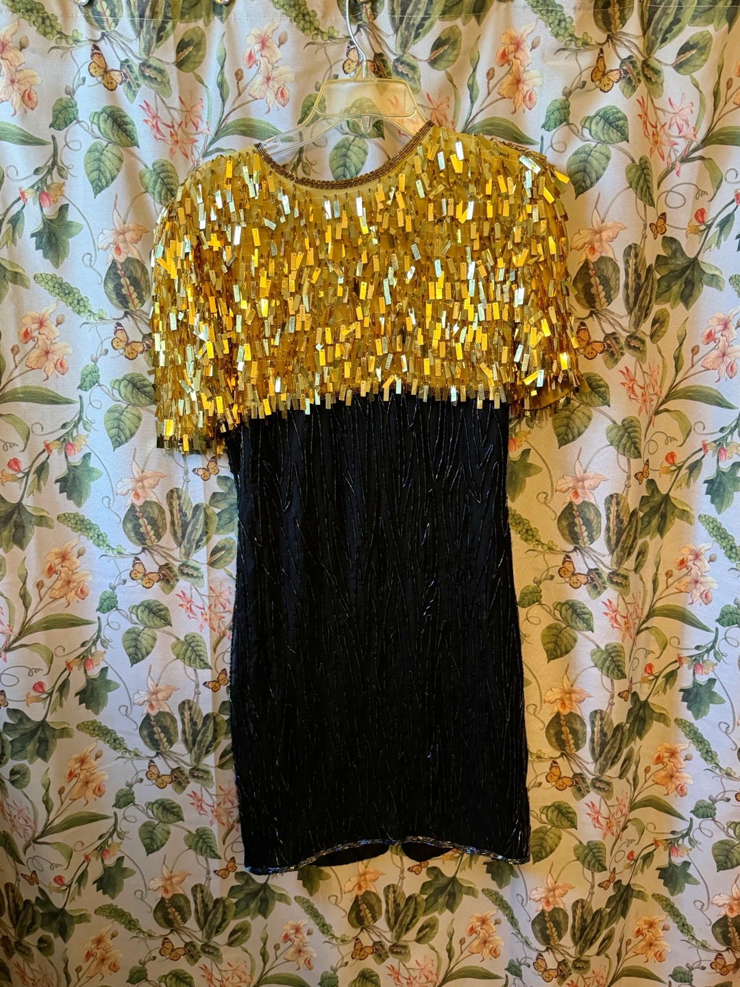 Vintage Lawrence Lazar Fringe Sequin Dress PS