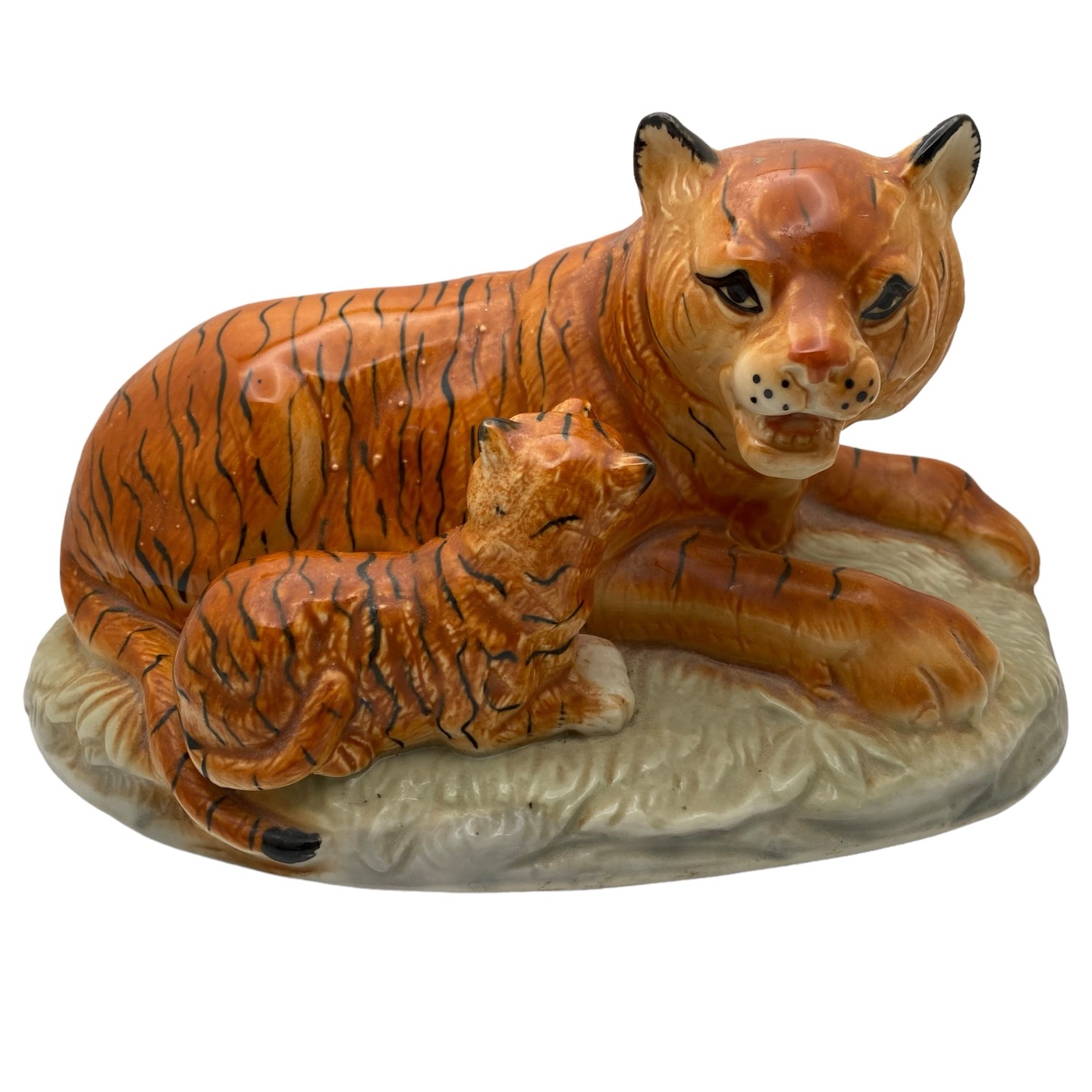Vintage Ceramic Tiger and Cub