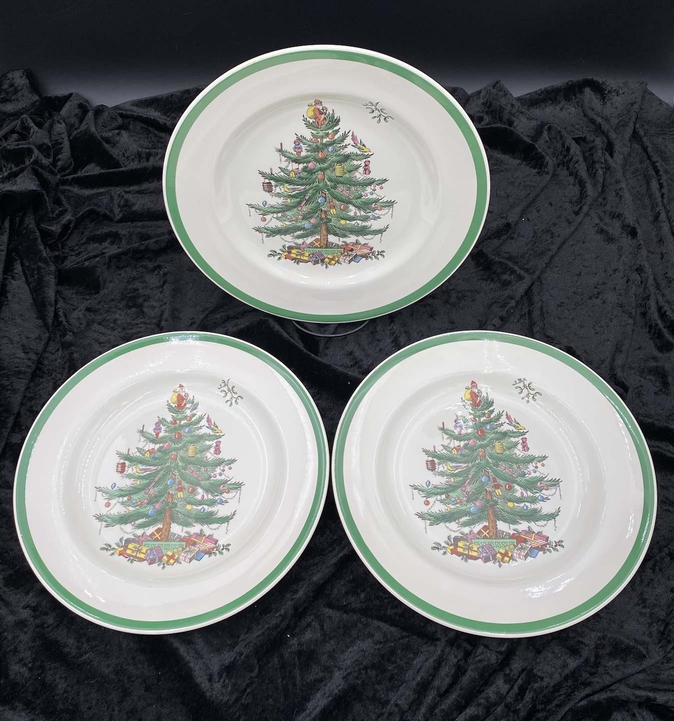 3 Vintage Spode Christmas Tree Dinner Plates 10 3 S3324C 1978 3 Vintage Spode Christmas Tree Dinner Plates 10 3 S3324C 1978