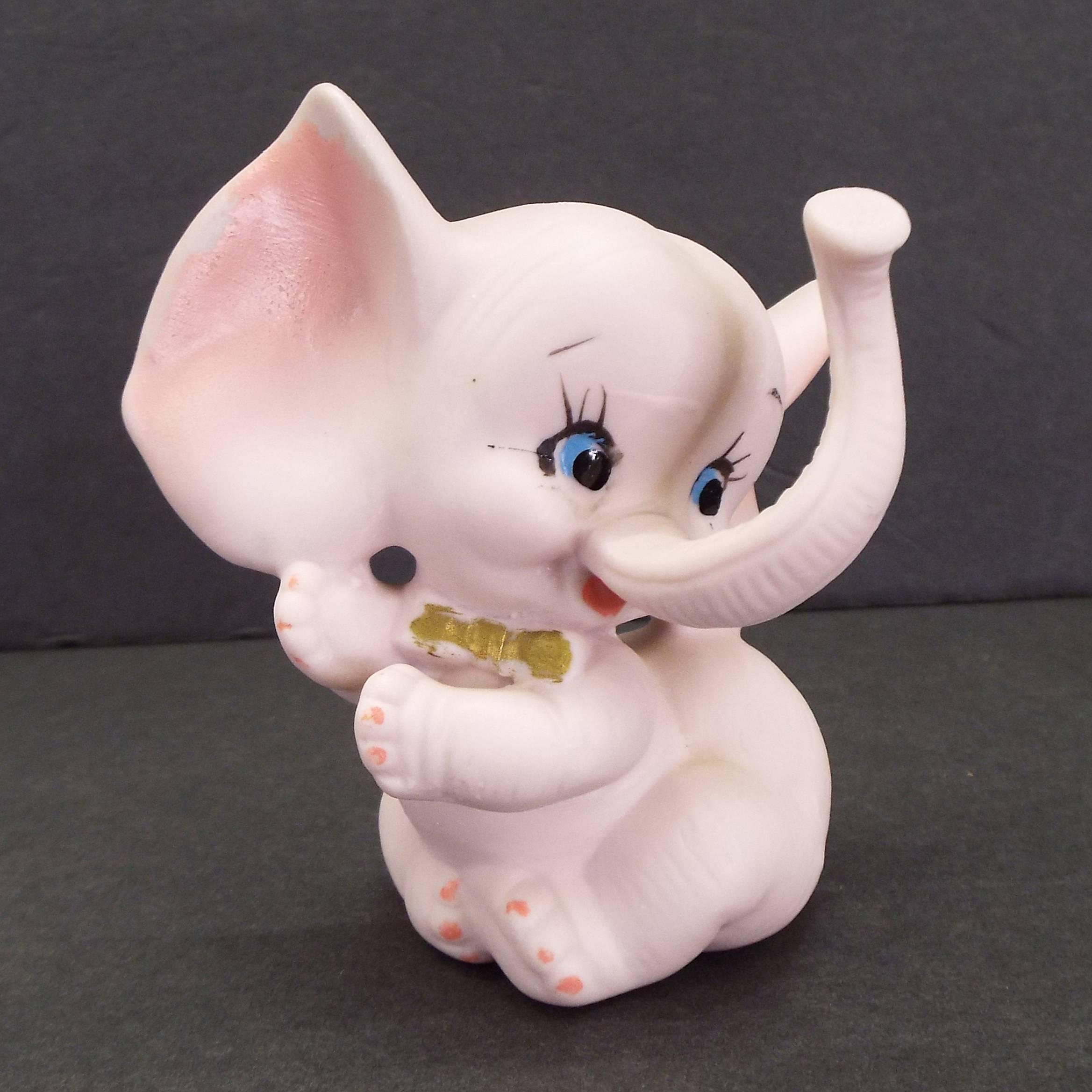 Mid-Century Japan Pink Elephant Figurine Hand-Painted
