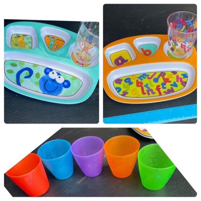 New Circo Divided Children's Melamine Plates ABC & Monkey Theme w ...