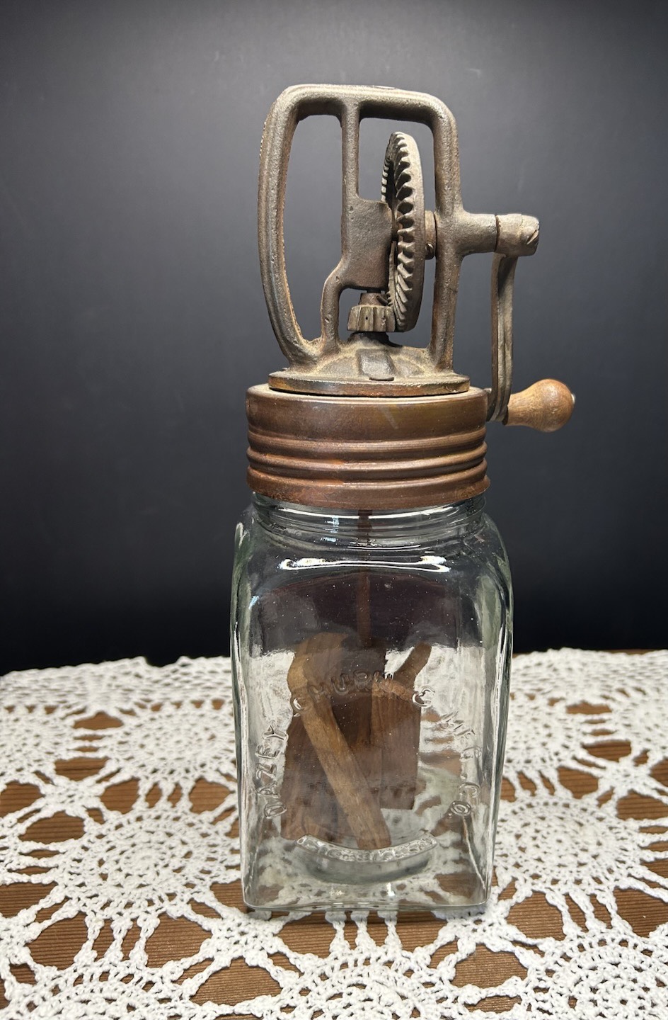 Daisy Churn & Mfg Co Made I. USA Butter Churn Hand Crank Cast Iron Top ...