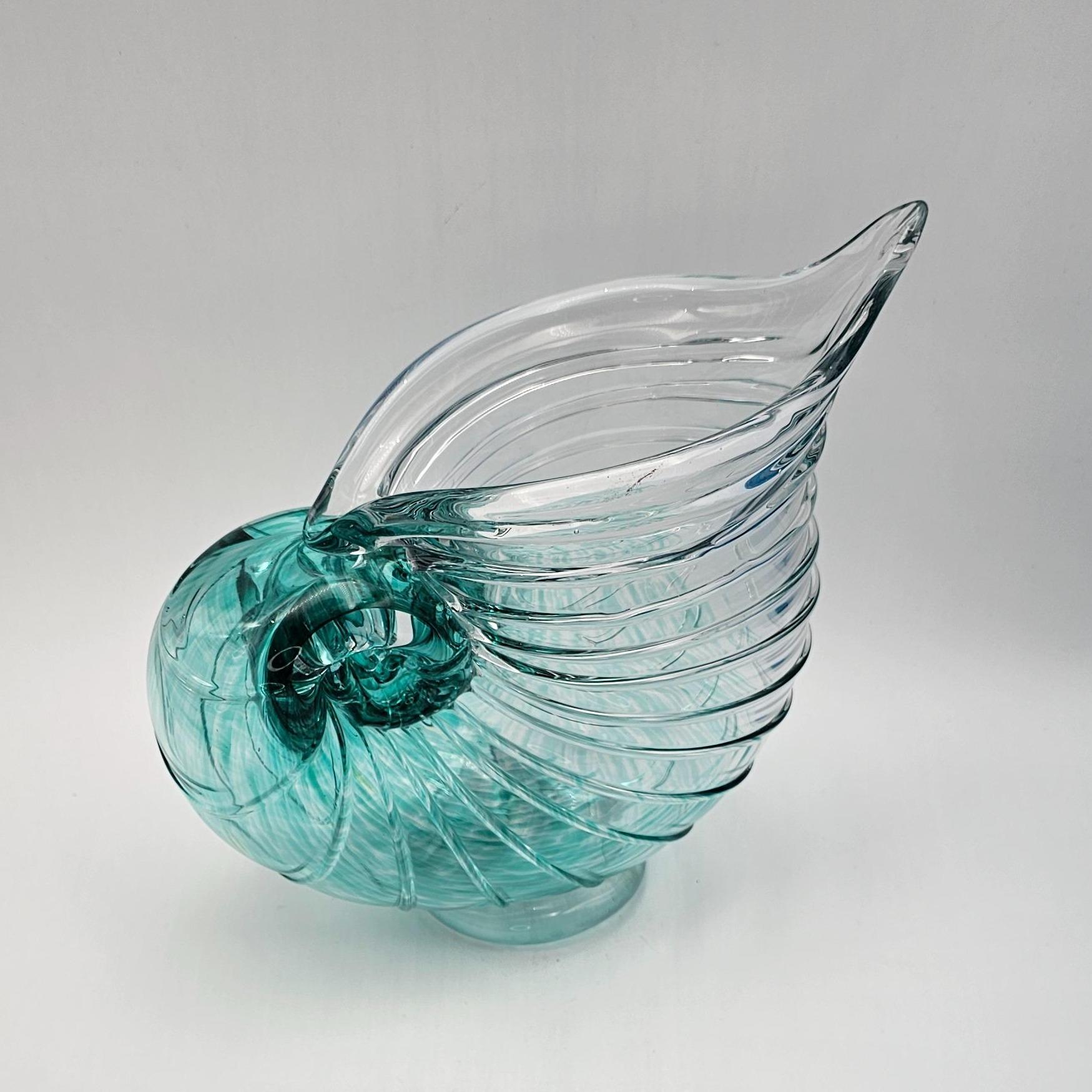 06. Hand Blown Art Glass Sea Shell Vase