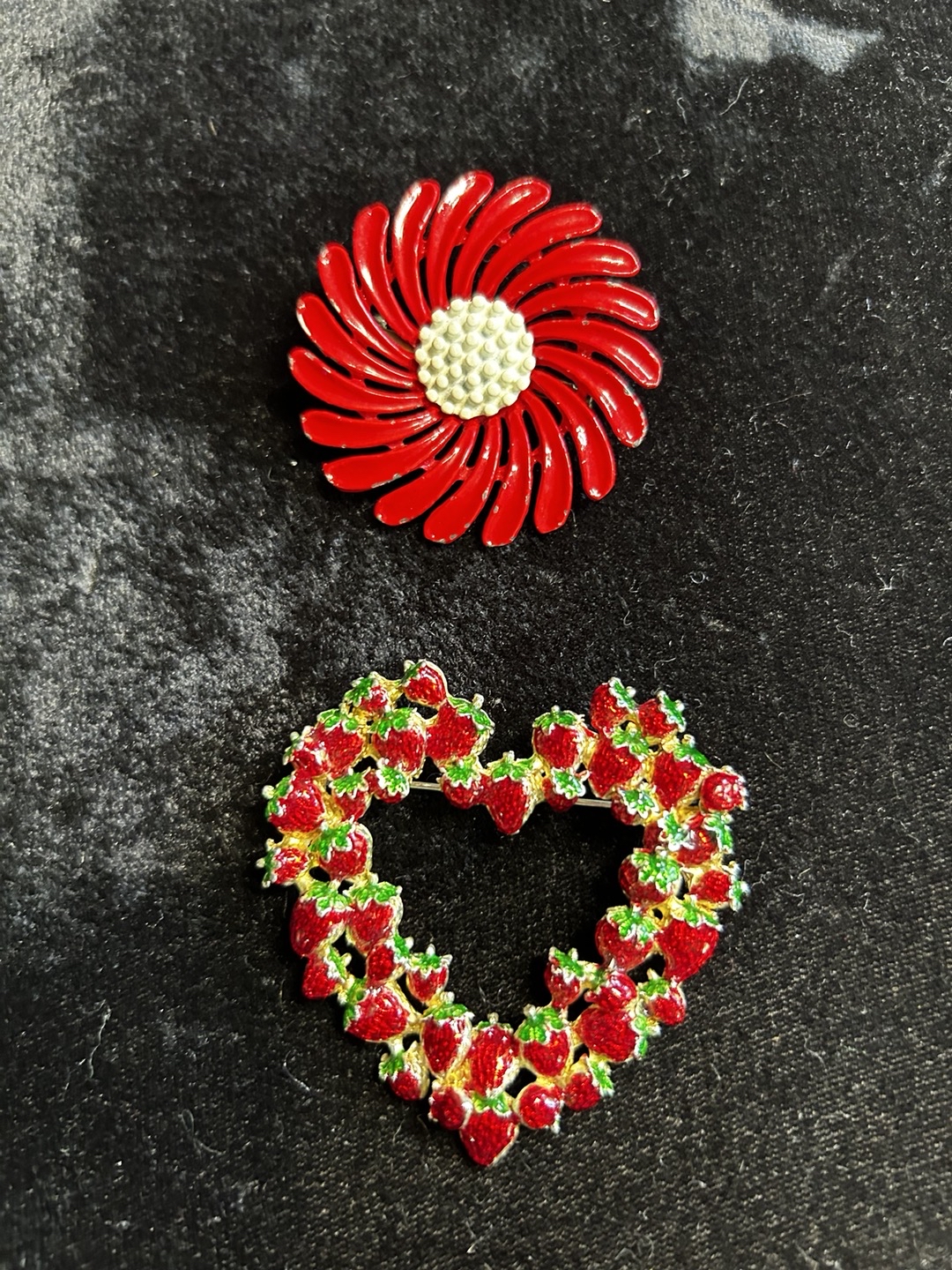 Red Brooches