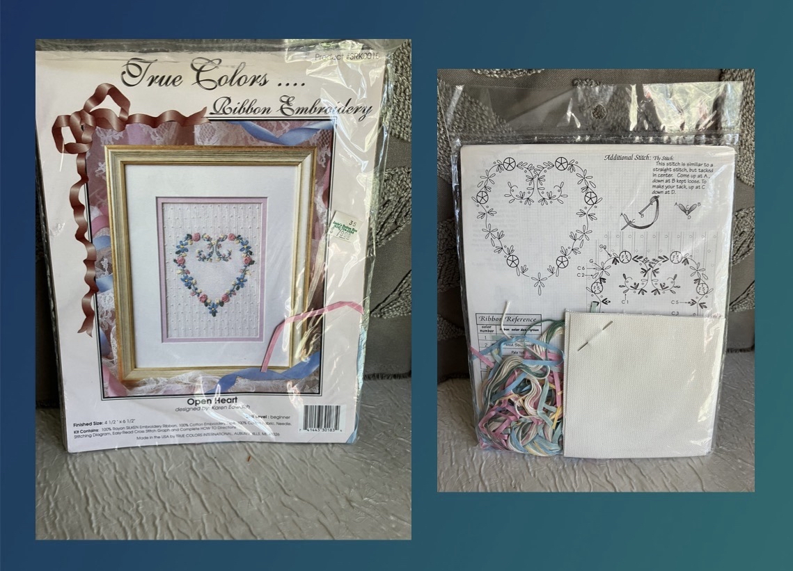 1994 True Colors Ribbon Embroidery Kit OPEN HEART design by Karen ...
