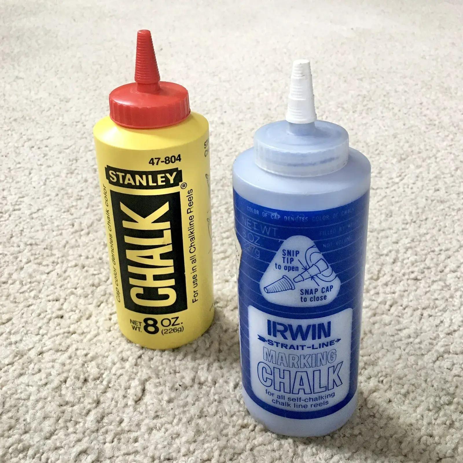 2 Vintage STANLEY/IRWIN Chalk Line Red and Blue 8 oz. Refills - Mostly ...