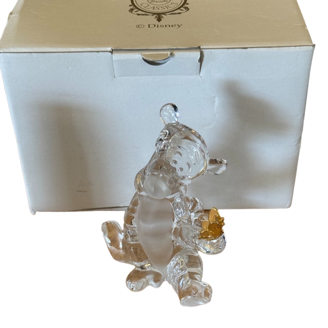 LENOX Disney Crystal Tigger Sculpture & 24 Karat Butterfly W/Original Box