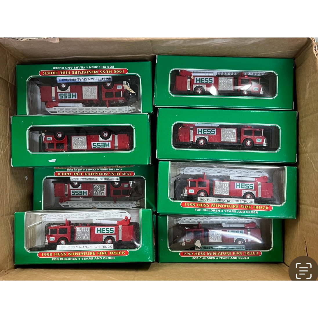 Lot of 14 1999 Hess Mini Fire trucks New In Box Inside Original ...