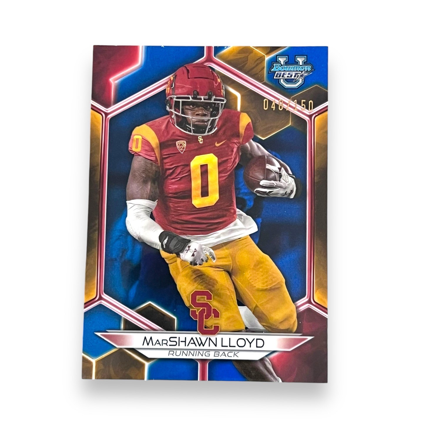 Marshawn Lloyd 2023 BOWMAN BEST UNIVERSITY ROOKIE BLUE REFRACTOR 40/150 ...