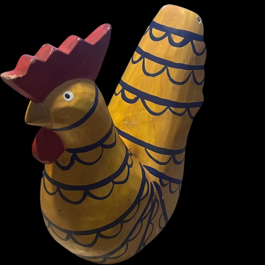 Foreside Wooden Rooster Hand Painted Folk Art Chicken Farmhouse Kitchen ...