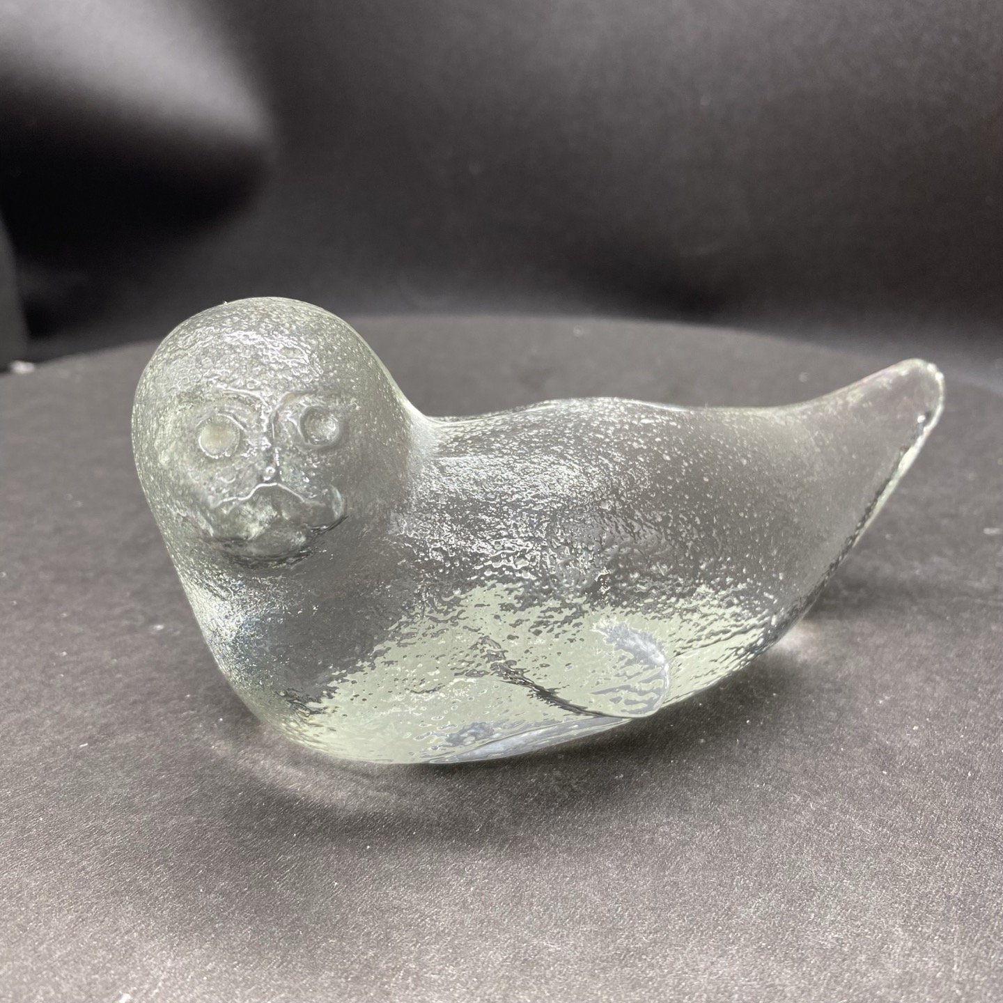 03 Humppilan lasi glass seal Finland Clear Textured Heavy Paperweight ...