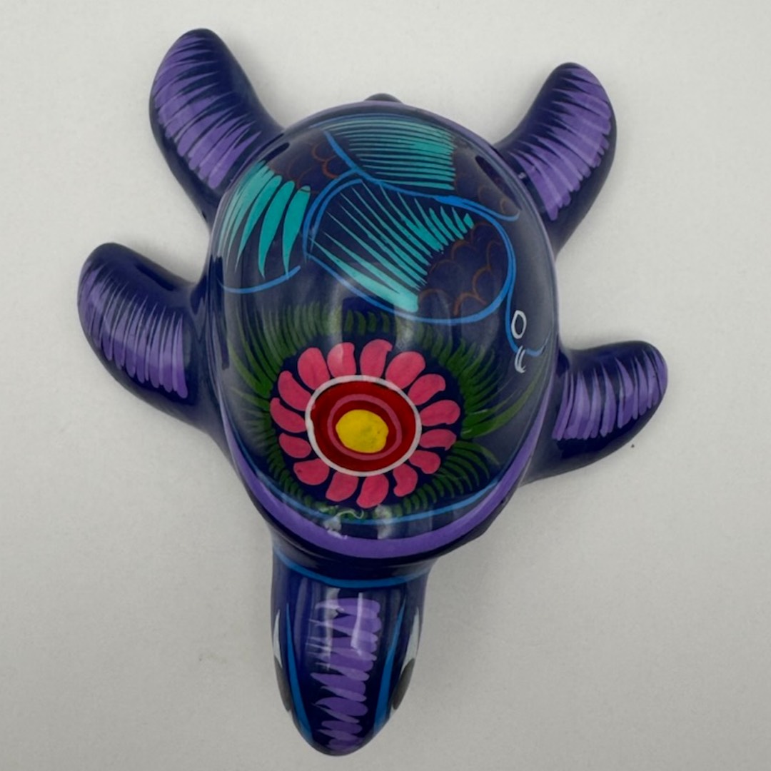 Vintage Mexican Talavera Turtle Hand Painted Red Pottery Trinket Dish ...