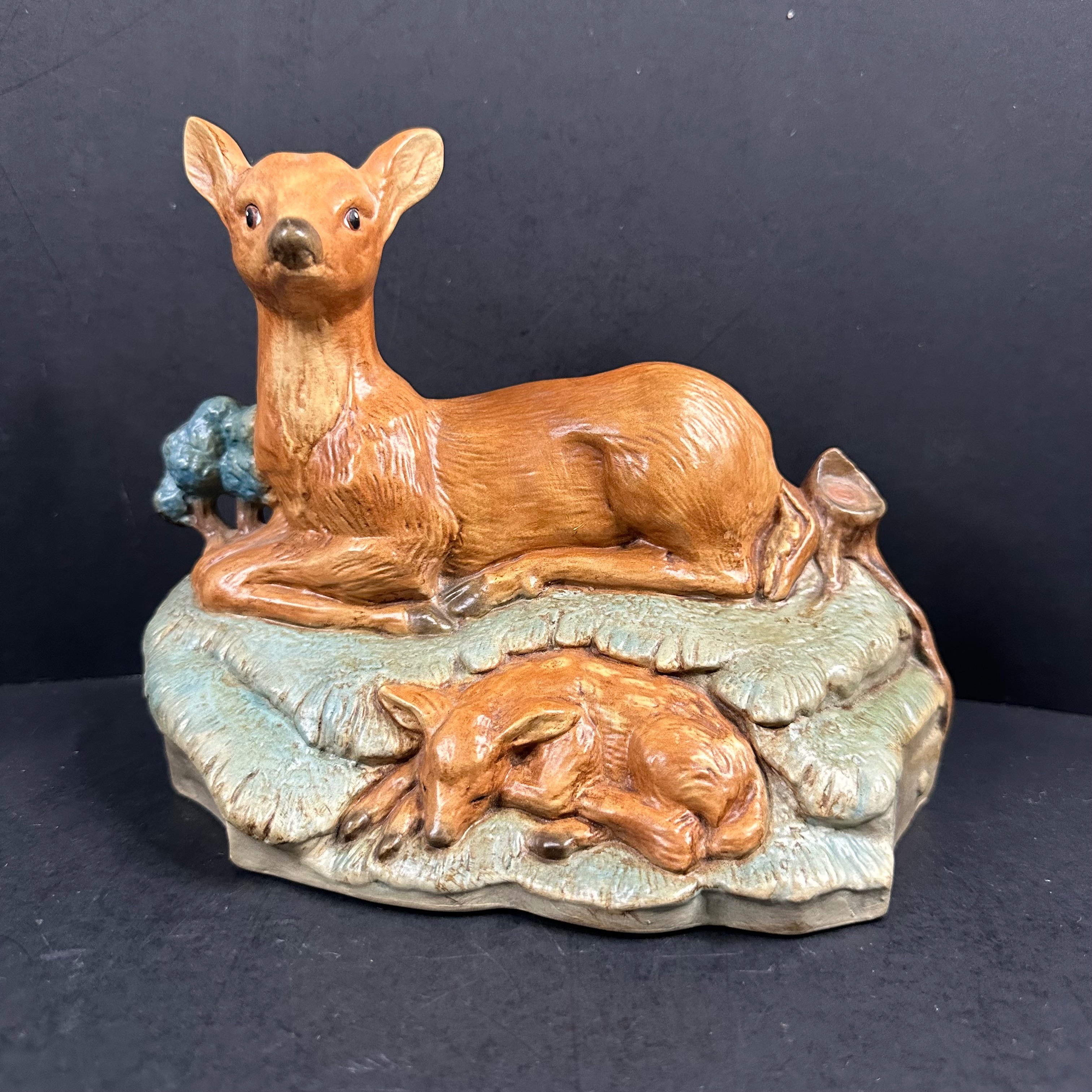 Vintage Ceramic Hobbiest Mother Deer/Doe & Fawn Ceramichrome Wildlife ...