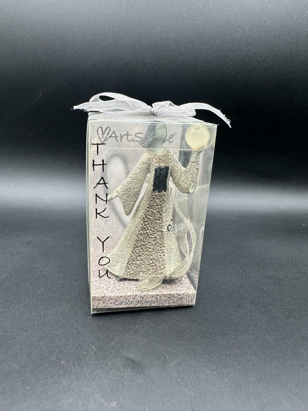 ArtStone by Carson Angel Figurine With UV Glow In The Dark Sphere, NIB