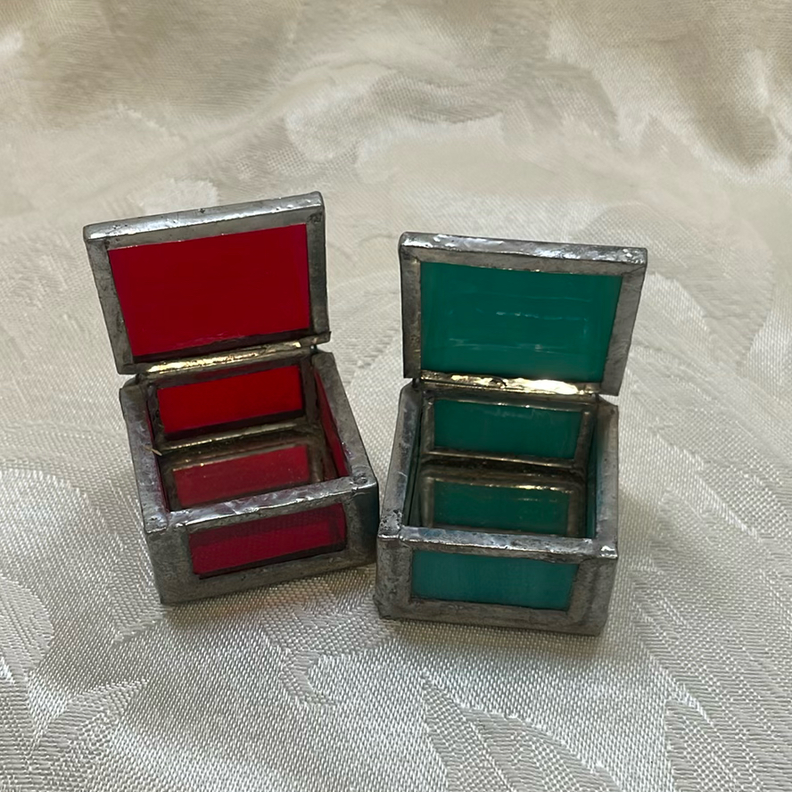 Stain Glass Trinket Box Set