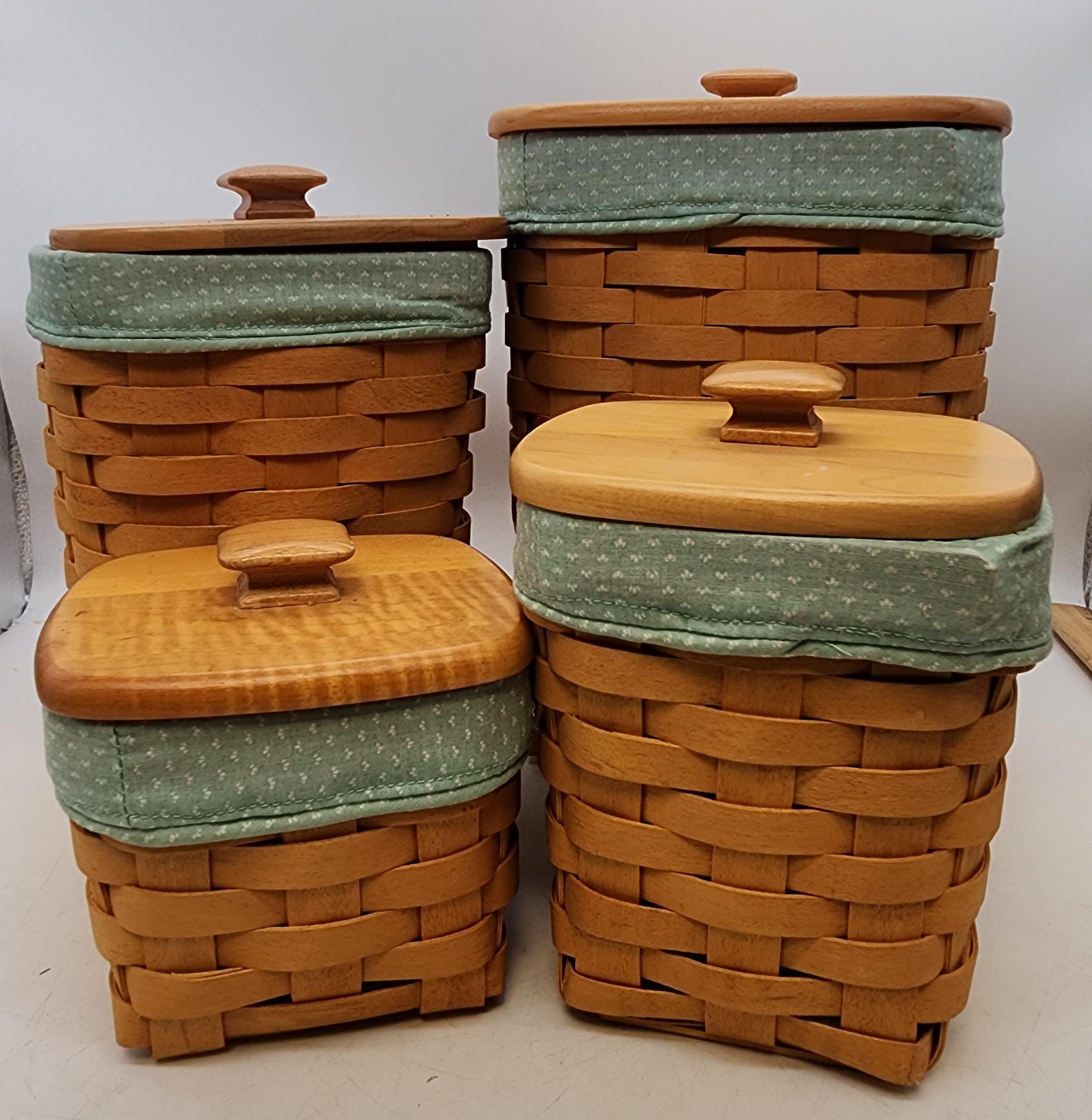 2001 Longaberger Basket Wooden Lids, Protectors, Divider, Lids 16Pc ...