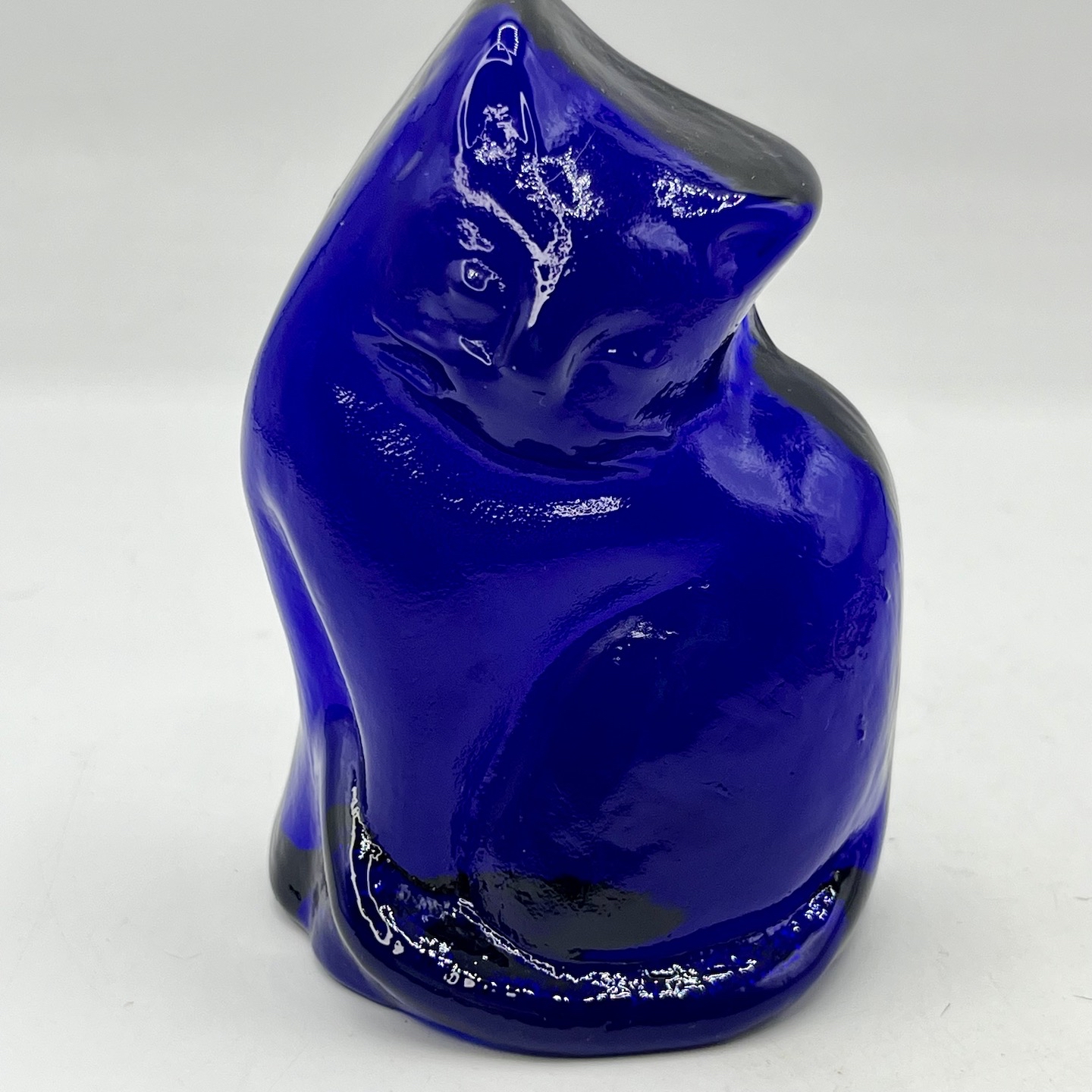 Blenko Art Glass Cobalt Cat Critter 2022