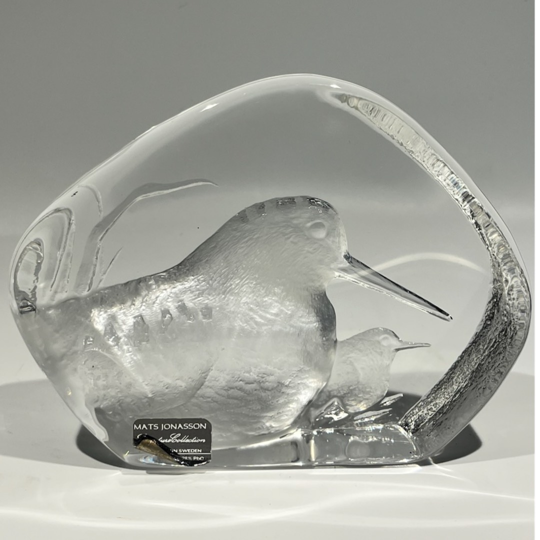 Crystal -Mats Jonasson Signed-Sweden - -Bird Sculpture – “Signature ...