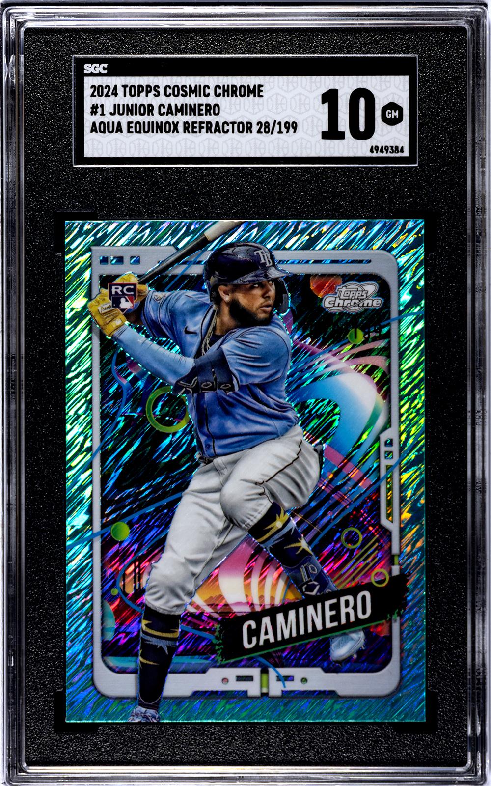 2024 Topps Cosmic Chrome Junior Caminero Aqua Equinox Refractor RC /199 ...