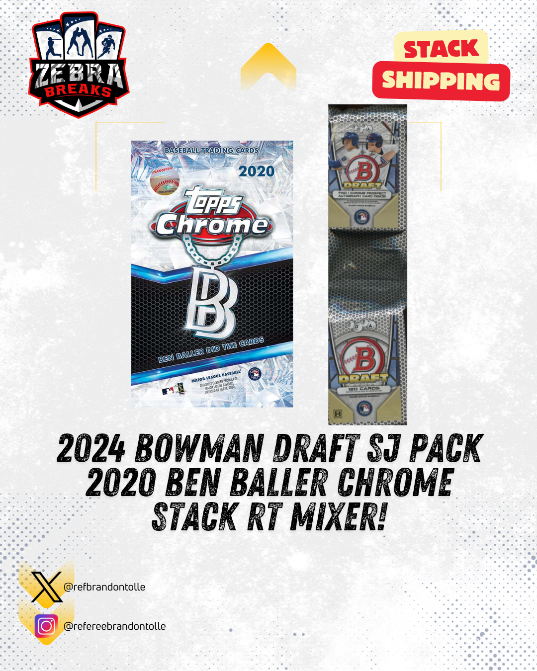 ZB 25629: 2024 Bowman Draft SJ Pack/2020 Ben Baller Chrome 2 Box Stack ...