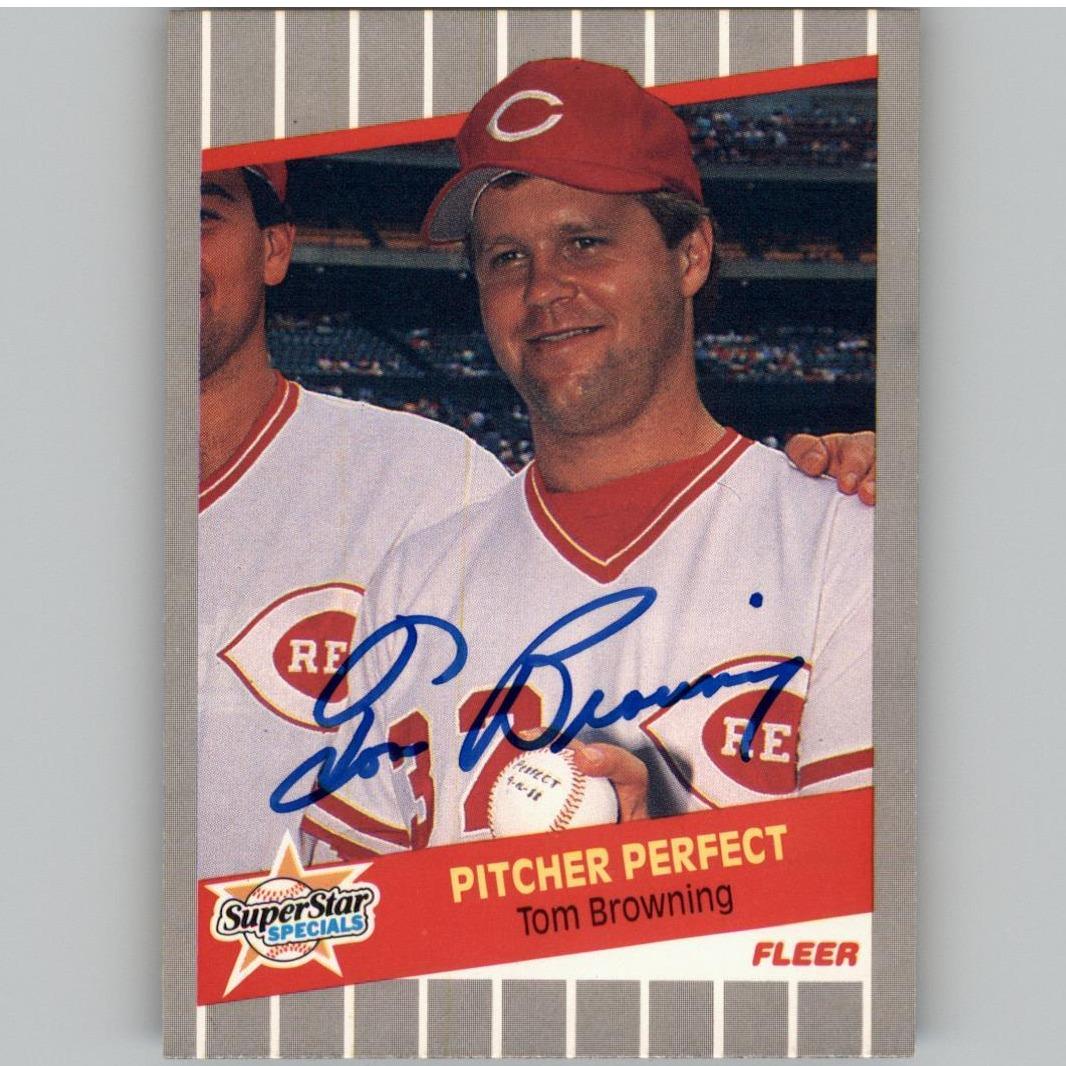 Tom Browning Signed Cincinnati Reds 1989 Fleer Superstar Special ...