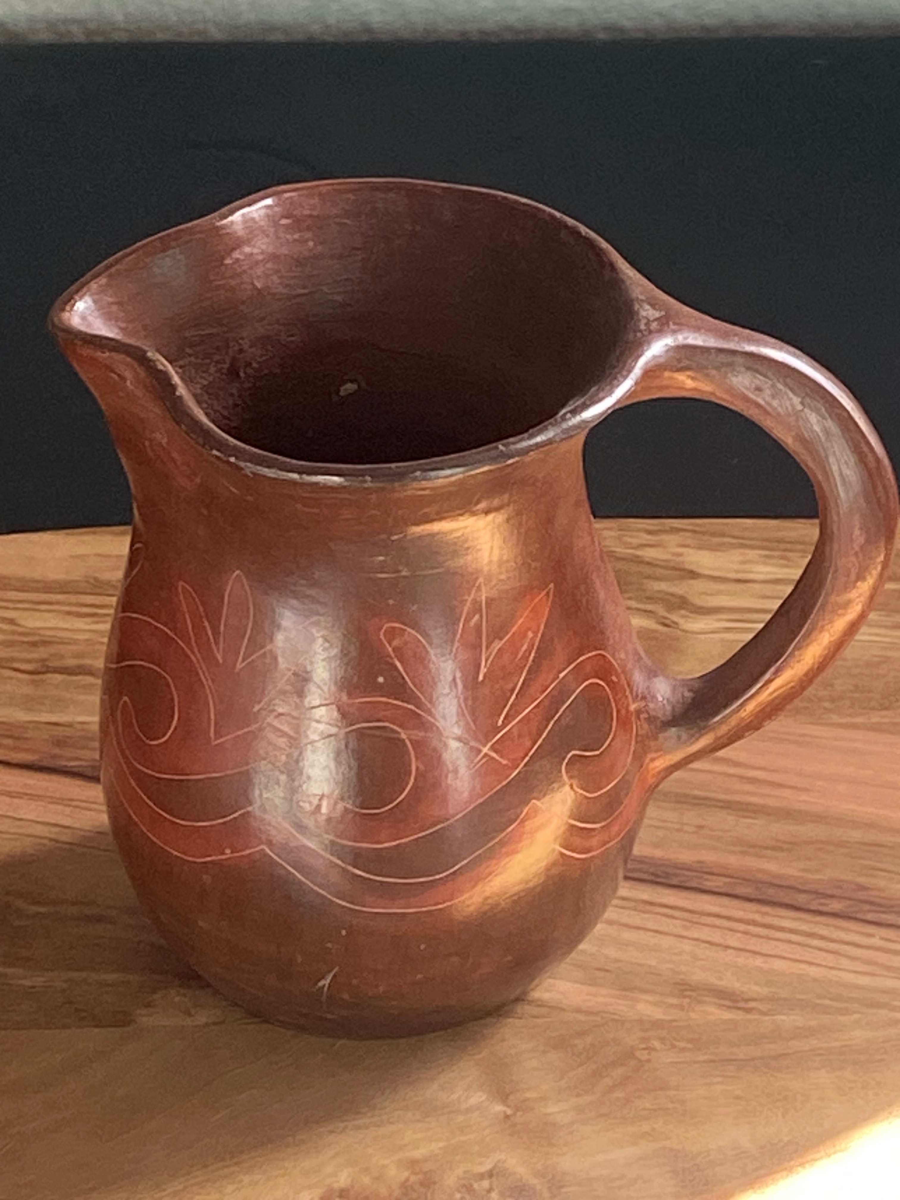 Vintage Ducuale Condega Pitcher, Nicaraguan Pottery, 4" Tall