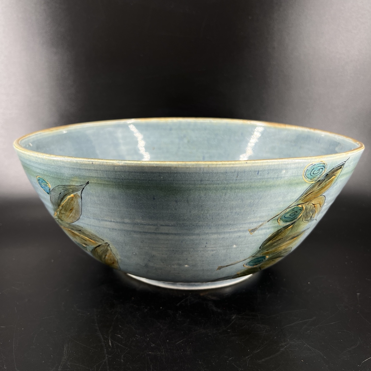 Lg Studio Pottery Blue Decorated Mixing Serving Bowl Sirdis
