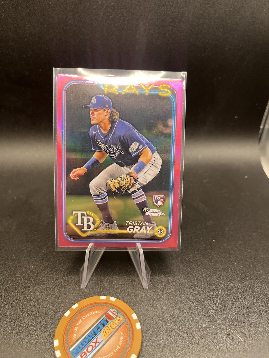 Tristan Gray RC Pink Refractor 2024 Topps Chrome Baseball Card Tampa ...