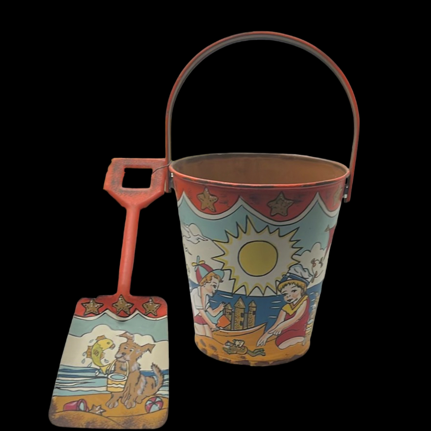 14. Vintage Metal Sand-bucket With Shovel