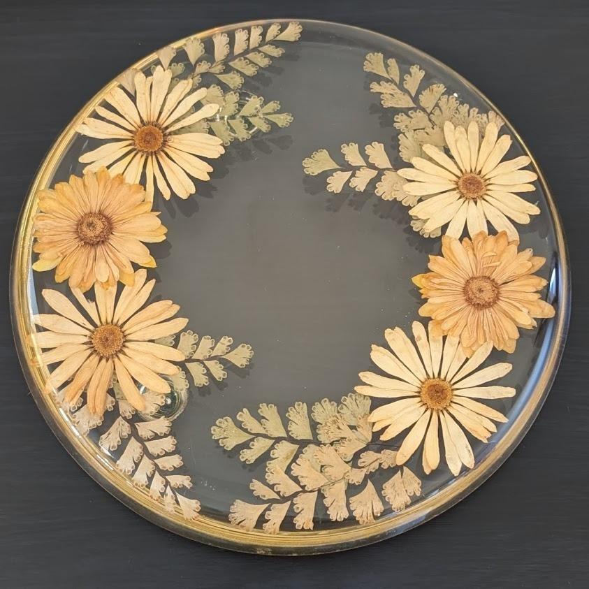 Vintage Lucite Flower Trivet 8"