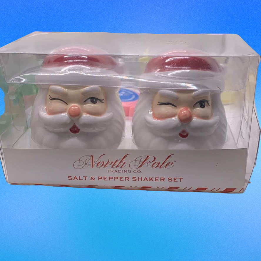 Santa Salt & Pepper Shaker Set North Pole New