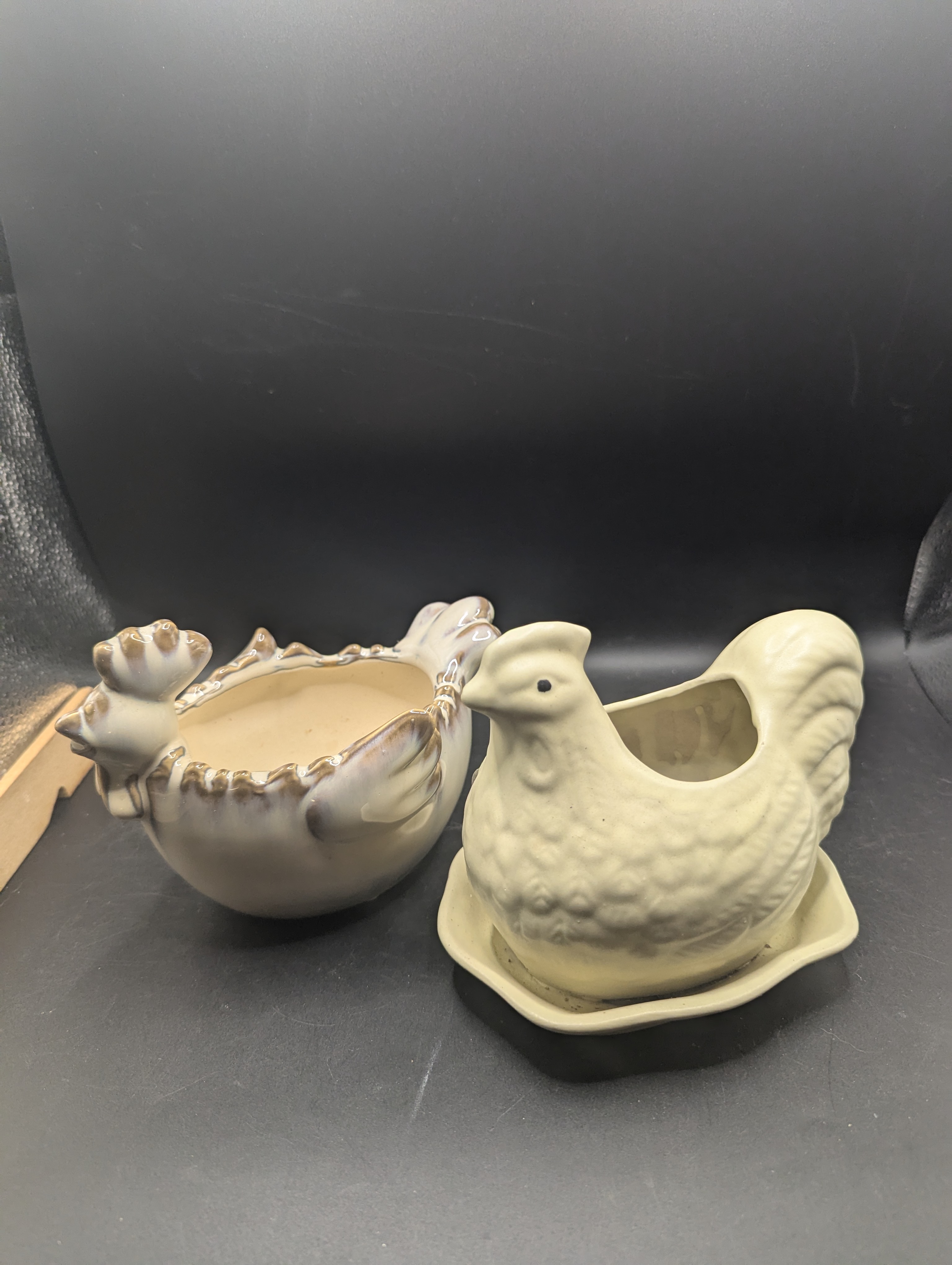 Vintage Lot of 2 Planters One Rooster and One Hen Different ...