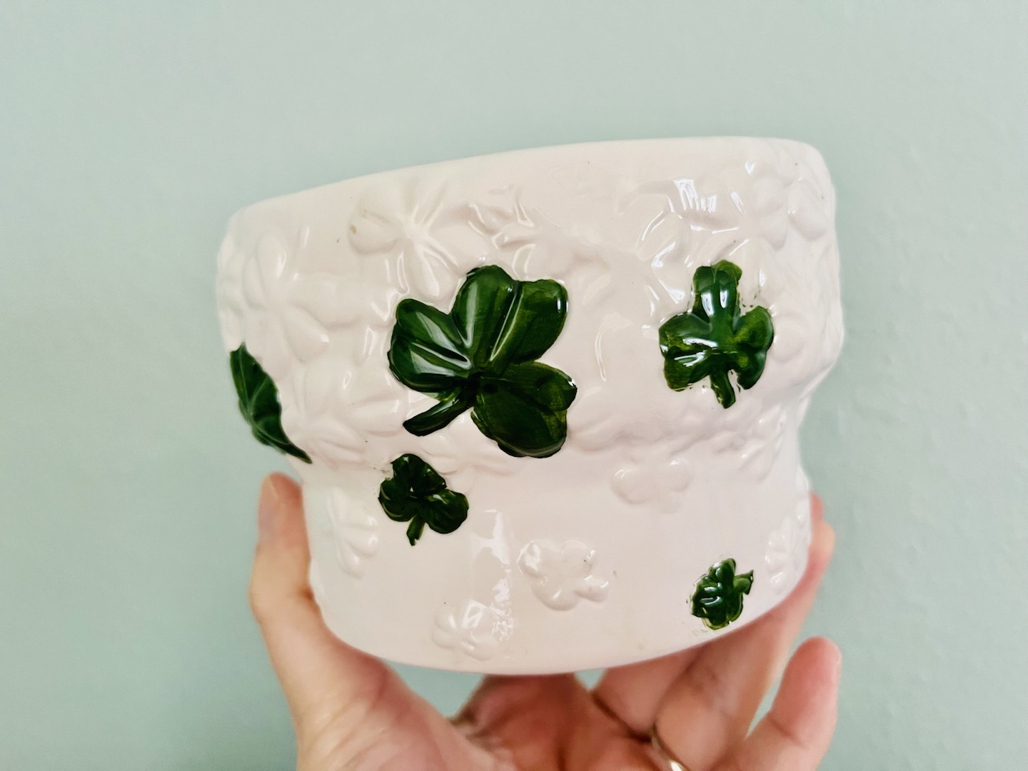 Vintage St Patrick’s Day Clover Planter