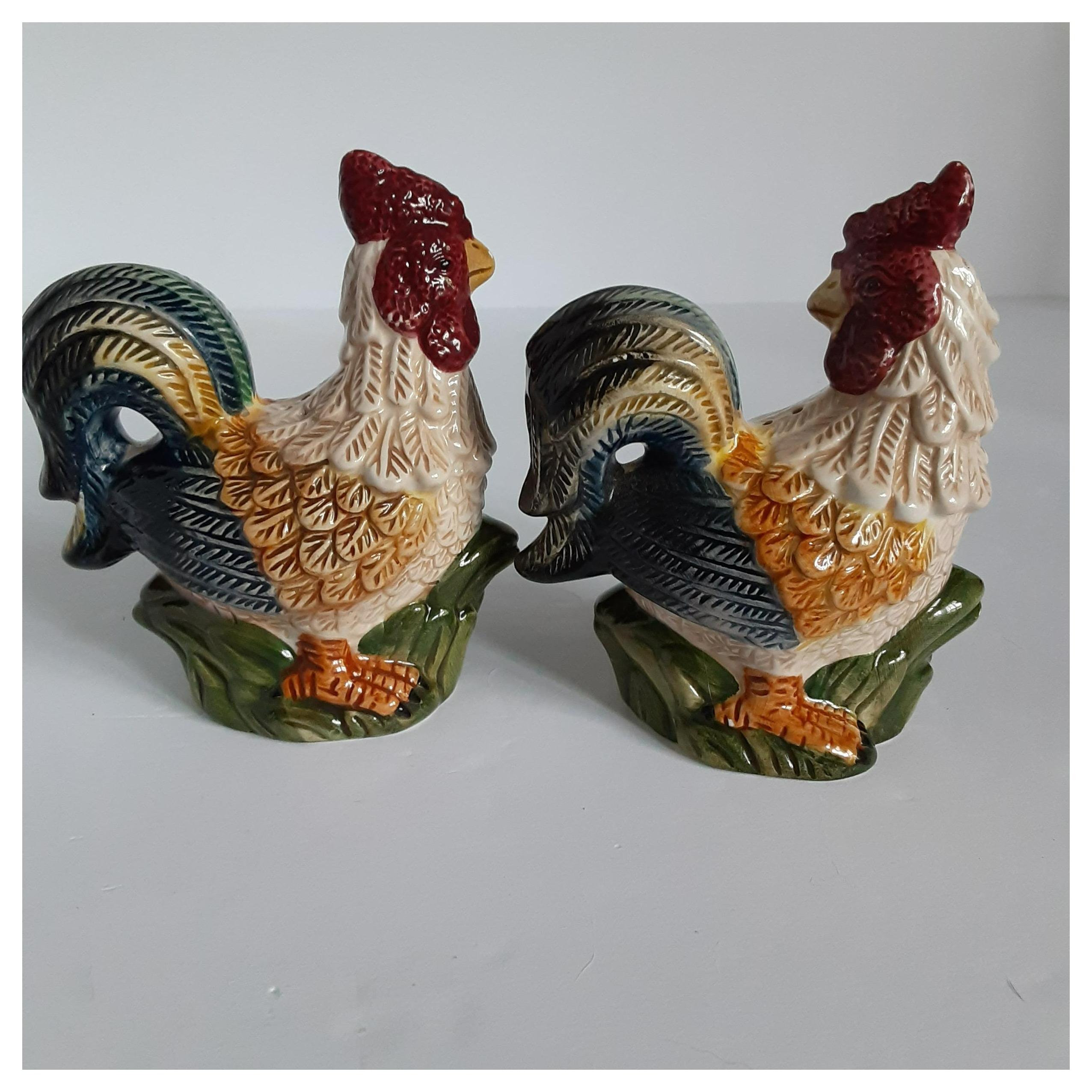Ceramic Rooster Salt and Pepper Shakers by Jay Imports