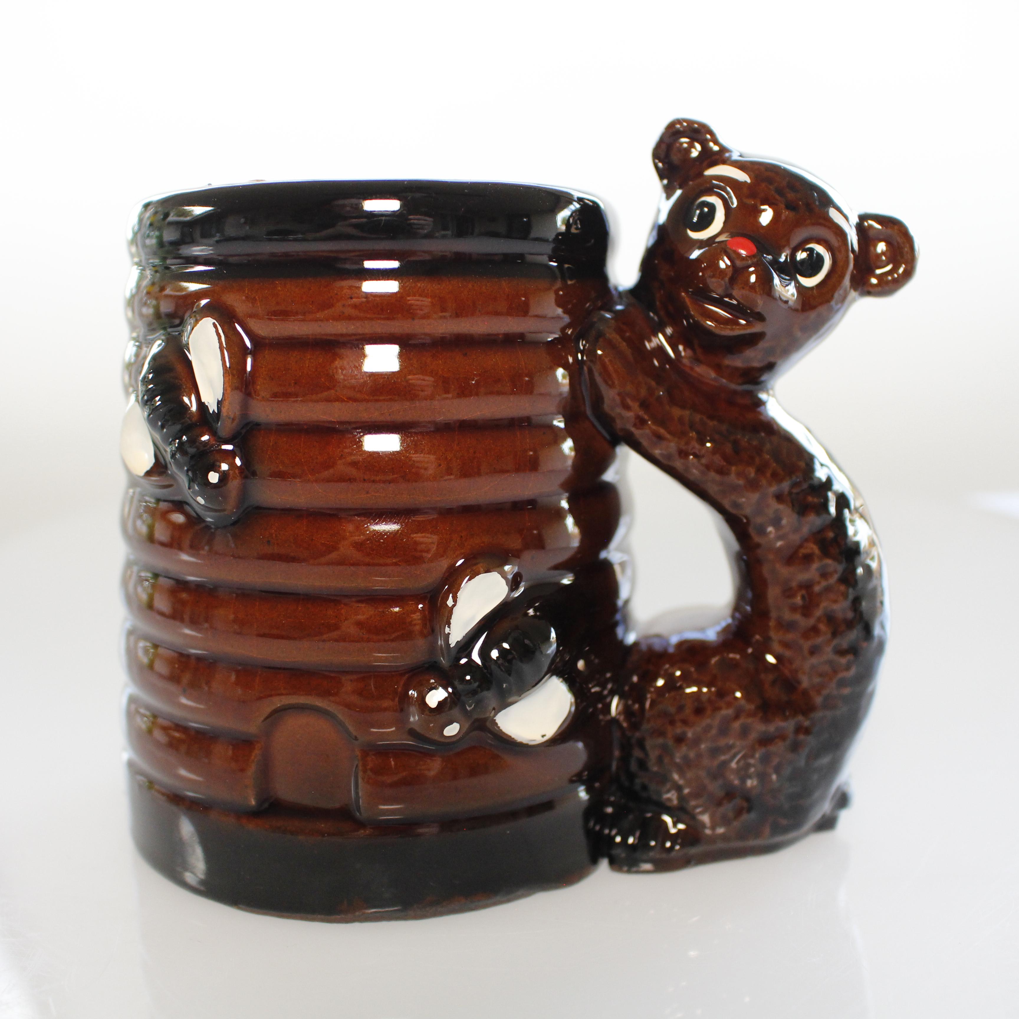 Brown Bear Handle Beehive Mug, Japan, 16oz