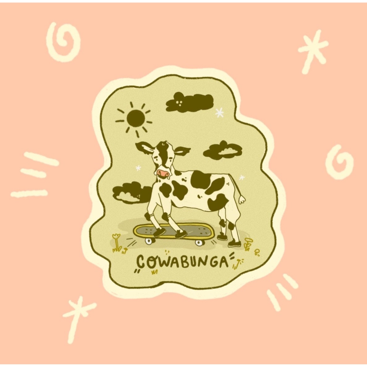 Cowabunga Vinyl Sticker