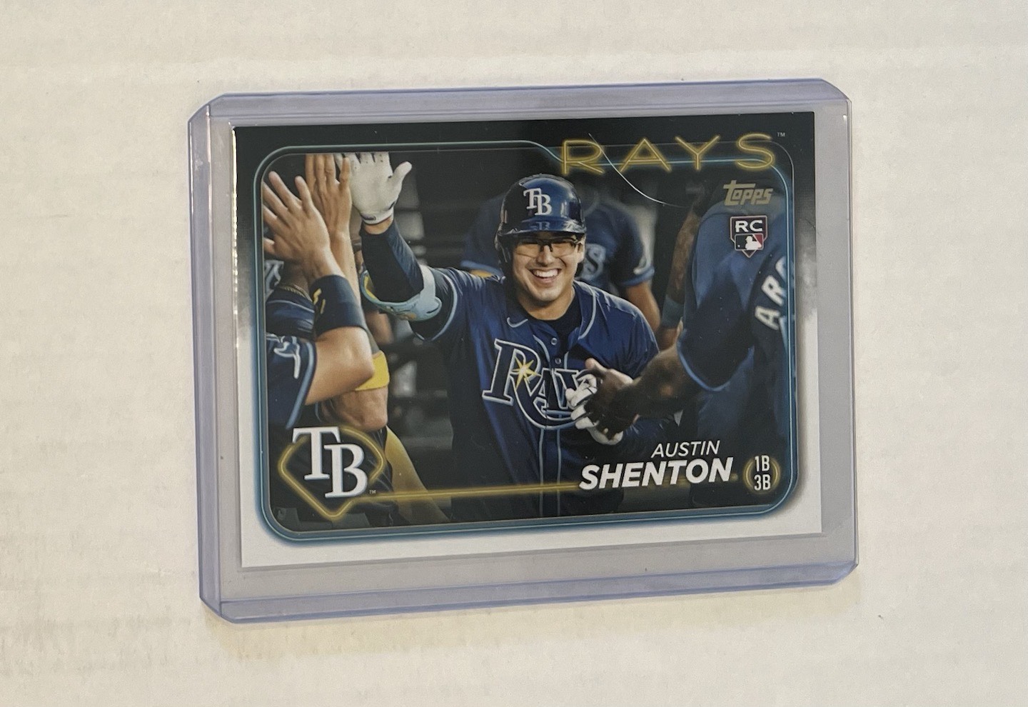 Austin Shenton RC Golden Mirror Tampa Bay Rays