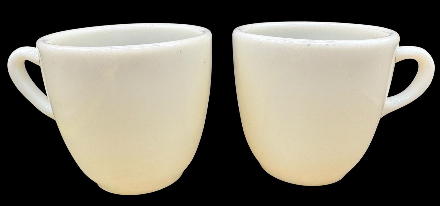 Set of 2 Vintage Corning Military Milk Glass Mess Hall Mug Cup ...