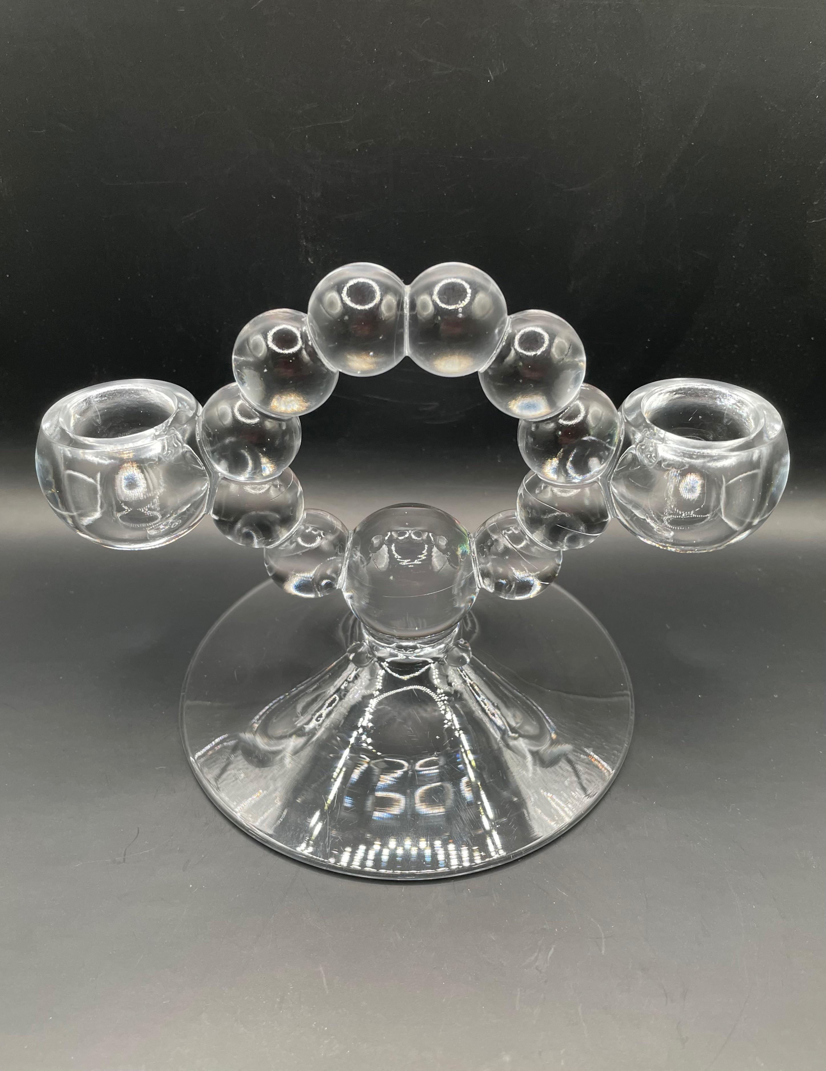 1930s Imperial Glass Candlewick Double-Stem Candlestick