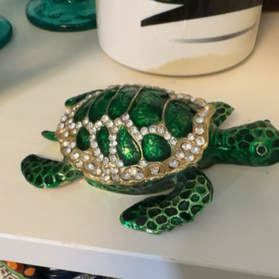 Bling Sea Turtle Trinket Box