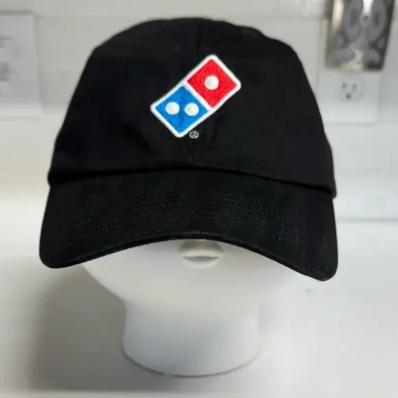 Dominos Gear Black Domino's Pizza Adjustable Hat Baseball Cap Uniform