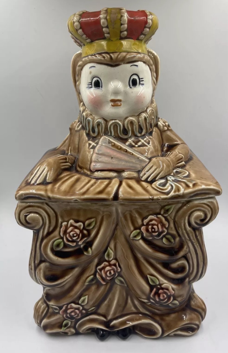 VERY RARE Vintage 1950s Ole Queen Cole Cookie Jar ~ Japan