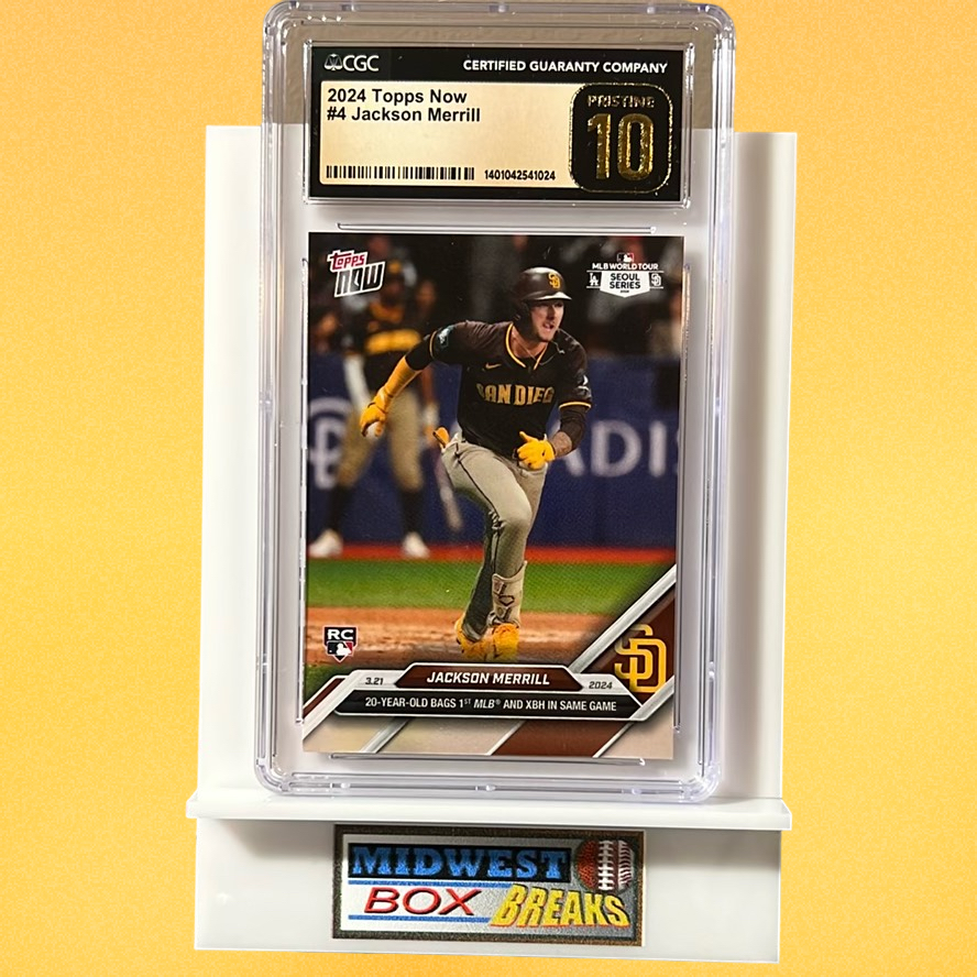 Jackson Merrill (Padres) 2024 Topps Now #4 CGC Pristine 10
