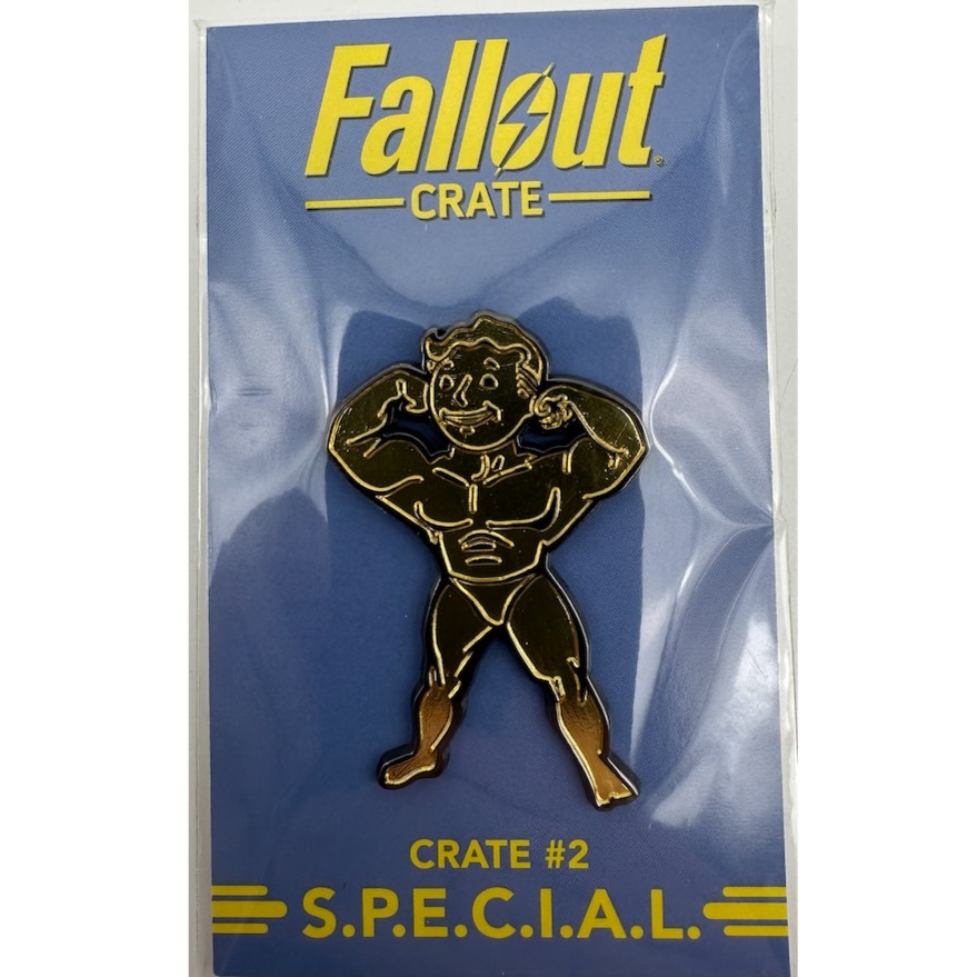 Fallout Loot Crate #2 Strength Perk Pin Gold S.P.E.C.I.A.L. Bethesda 2018