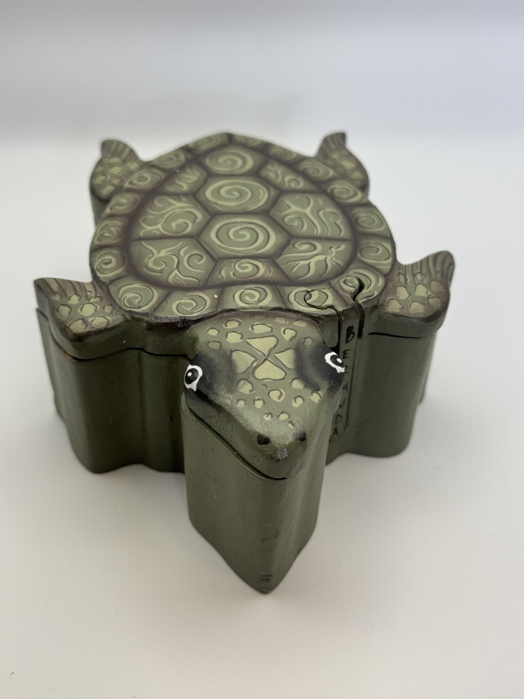 Wooden Puzzle Box Turtle - Bahamas Green 2.25”x6”