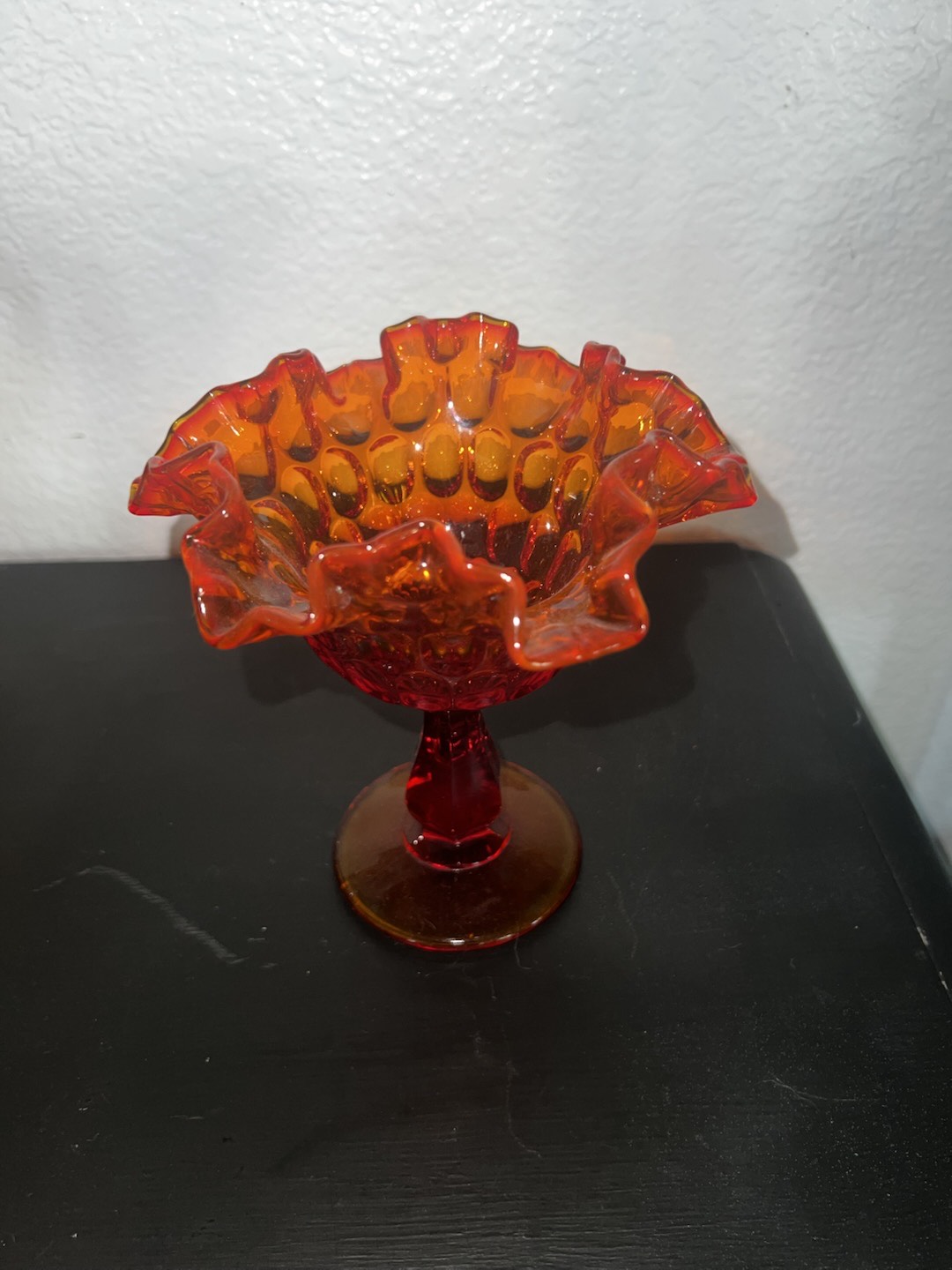 #14 - Roper Raid Train Drop! Vintage Fenton amberina thumbnail ruffle ...