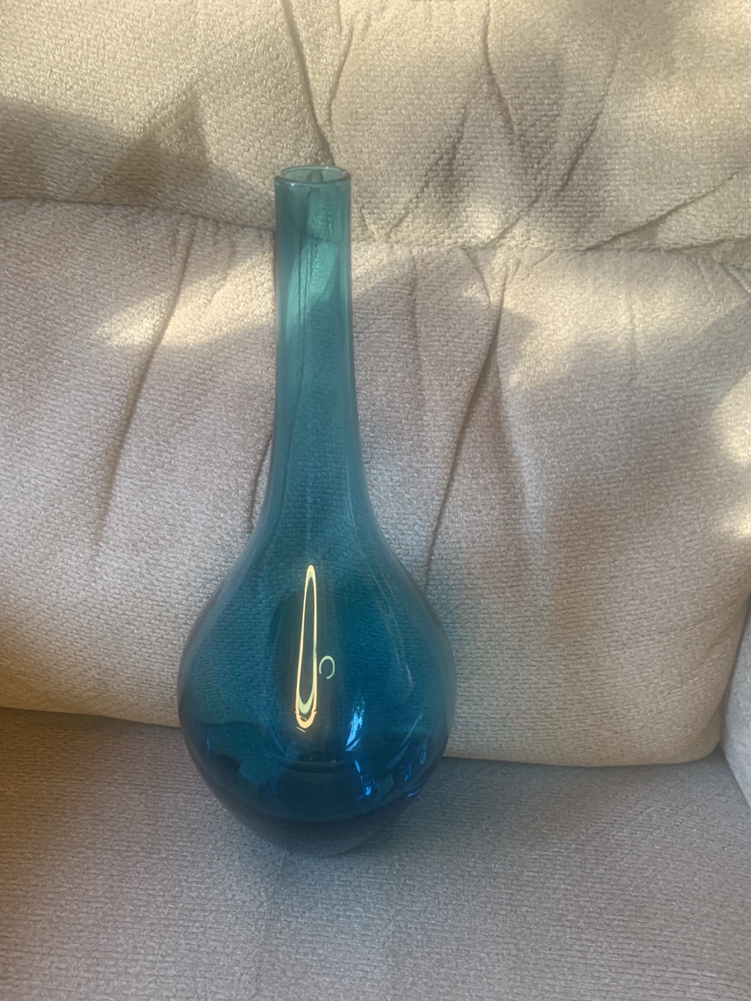 Blue Art Glass Smooth Vase