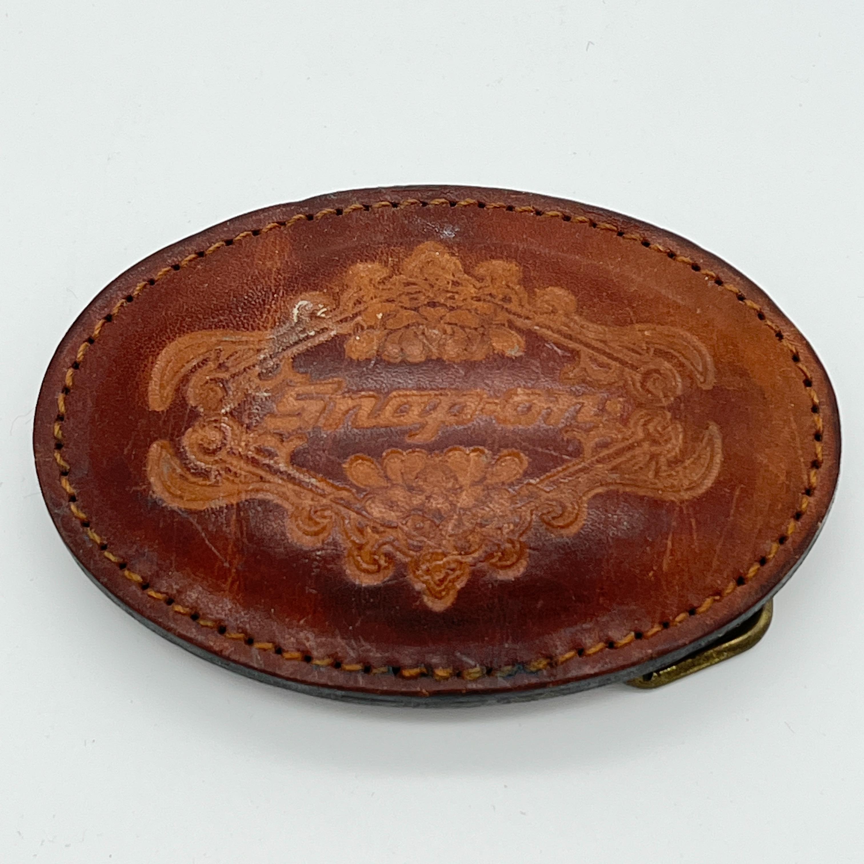 Vintage Snap-On Tools Promo Oval Leather Belt Buckle SPP-524 Art ...