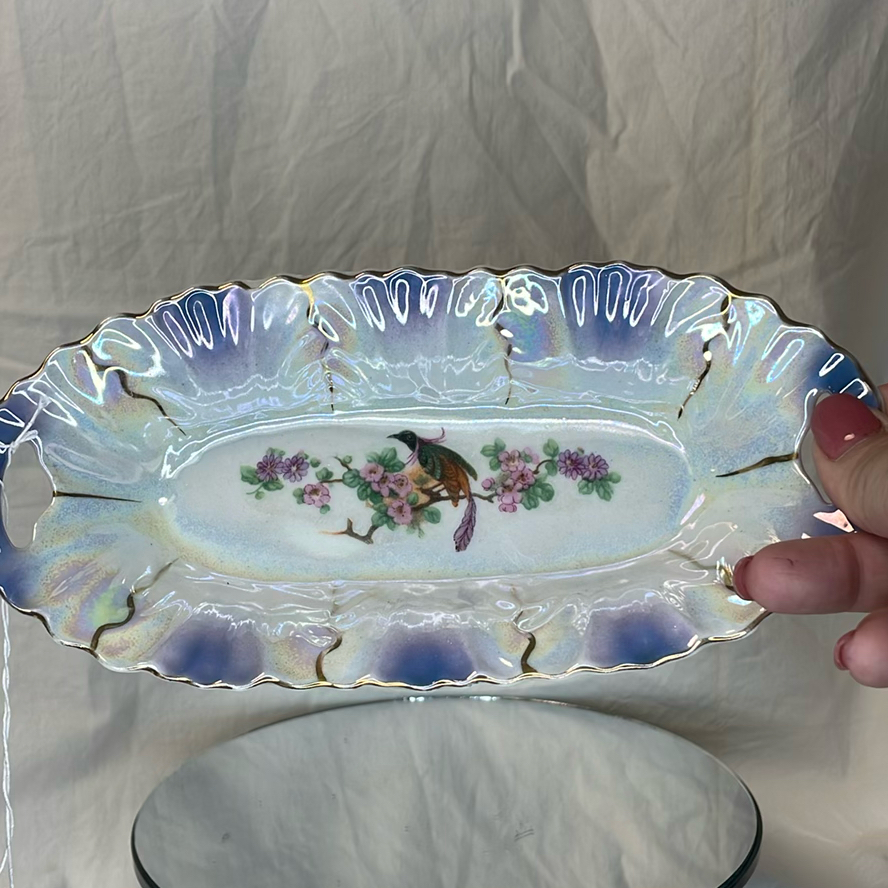 German Lusterware Celebrate Relish Dish
